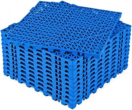 Amazon.com: 12Pack 12" x 12" Interlocking Rubber Bathroom Flooring ...