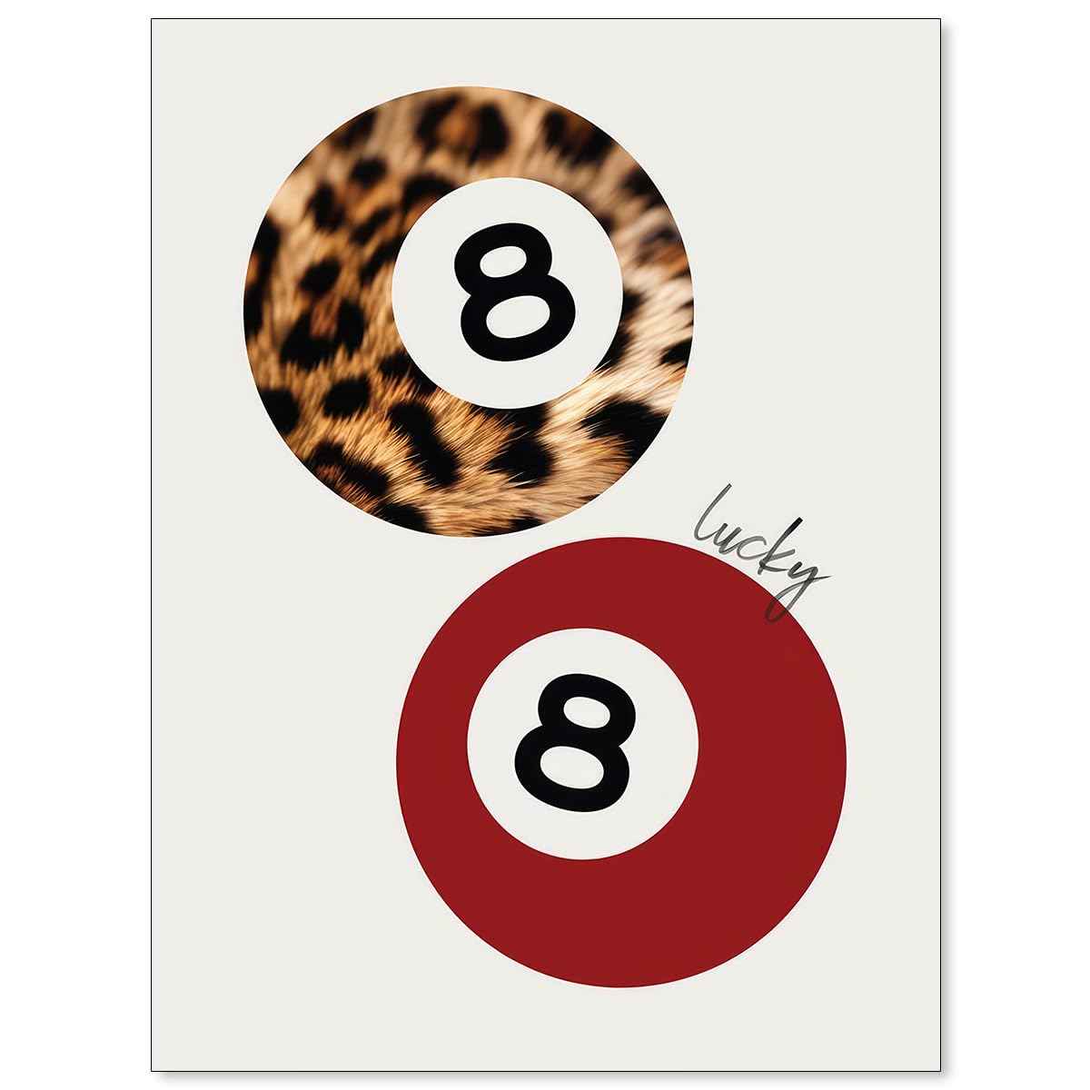 Amazon.com: Cool Leopard Print 8 Pool Ball Posters Vintage Lucky You ...