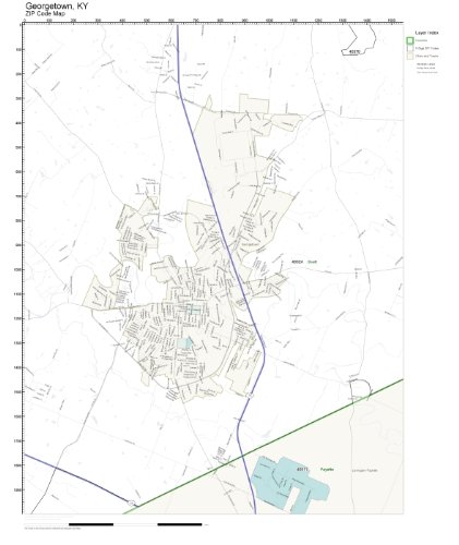 ZIP Code Wall Map of Georgetown, KY ZIP Code Map Not Laminated: Amazon ...