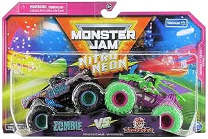 Monster Jam Nitro Neon Zombie vs Dragonoid (1:64 Scale Double Pack ...