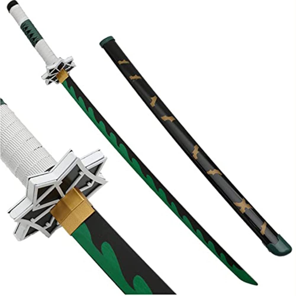 Buy ZJIEX Shinazugawa Sanemi Samurai Wood 41″ Demon Slayer ABS Katana ...
