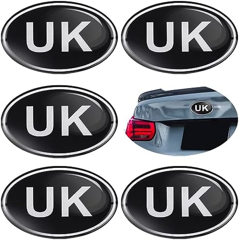 5Pcs UK Car Stickers for Europe,UK Car Oval Gel Domed Sticker,Durable ...