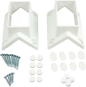 Amazon.com: 2" x 3 1/2" 45 Degree Handrail Vinyl Bracket Kit - White ...