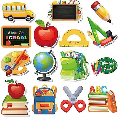 Amazon.com: 60 Pcs Back to School Cutouts School Bus Cutouts with 200 ...