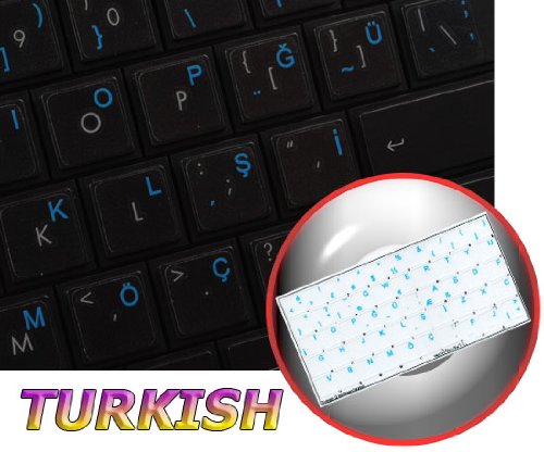 Amazon.com: TURKISH KEYBOARD STICKERS ON TRANSPARENT BACKGROUND WITH ...