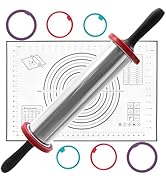 Amazon.com: SHIKORI Rolling Pin,Adjustable Rolling Pin with Thickness ...