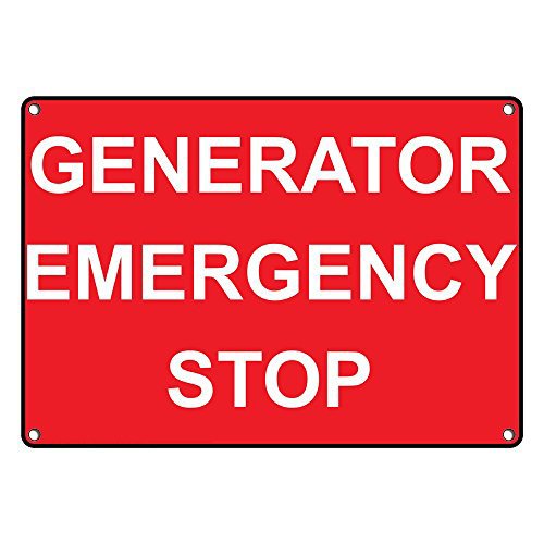 Weatherproof Plastic Generator Emergency Stop Sign with English Text ...