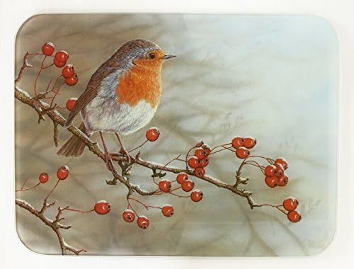 Robin, Premium Chopping Board Worktop Saver Glass with Robin Garden ...