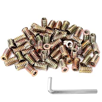 Wood Insert Nut 50 Pcs 1/4-20 Screw Inserts for Wood Threaded Insert ...