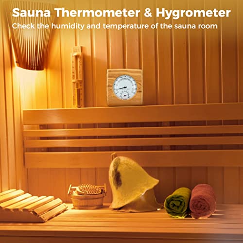 Snapklik.com : 2 In 1 Wooden Sauna Hygrothermograph, Sauna Thermometer And Hygrometer, Indoor ...