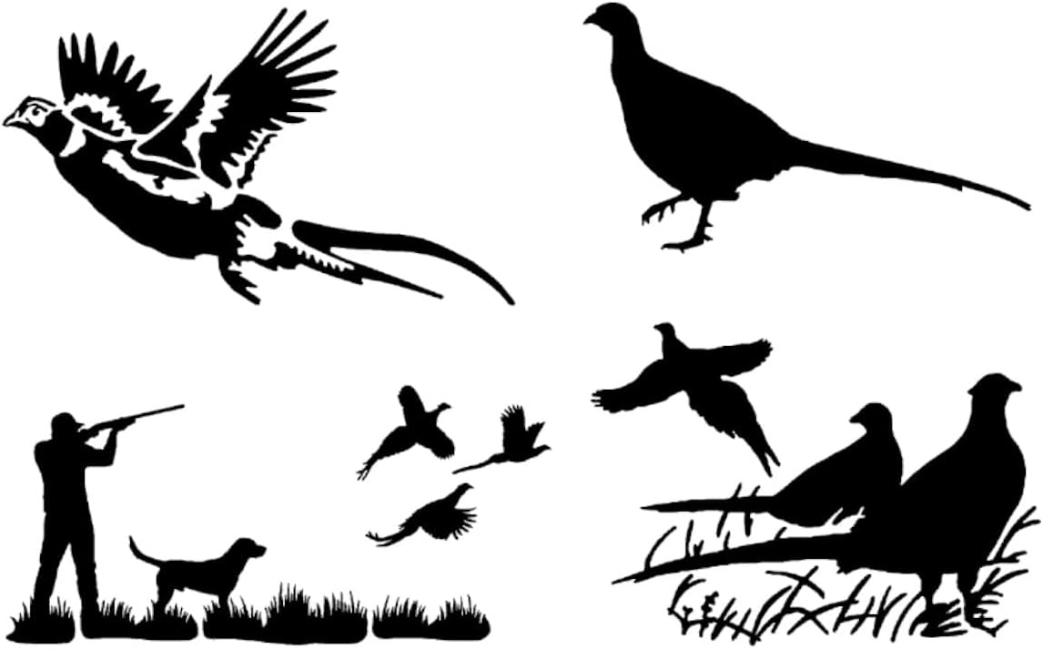 Amazon.com: Pheasant Hunting Decals 4 Pack (Black, Small): Wall Art