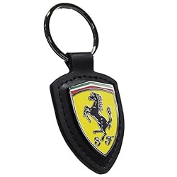 Amazon.com: HAOHIYO Scuderia Ferrari F1 Leather Shield Keychain, Black ...
