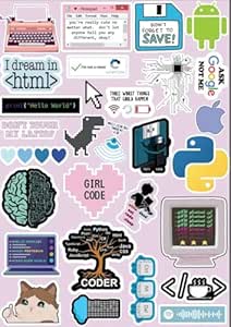 SHIVOID 30pcs Laptop Sticker for Programmer, Coder, Developer, It ...