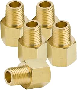 Amazon.com: FloFlex 5 Pcs Male to Female Brass Straight Thread Adapter ...