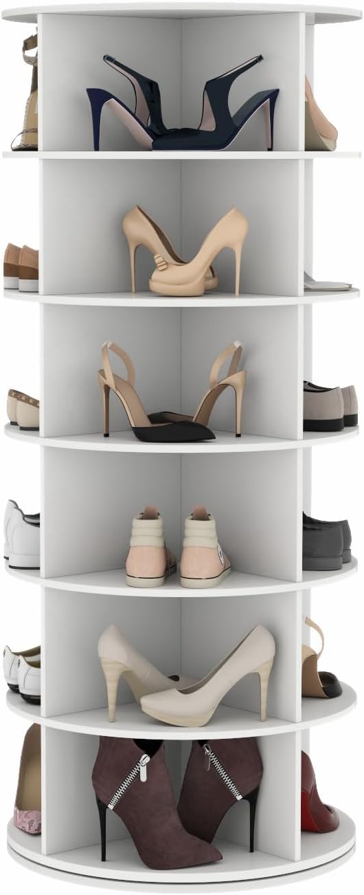 Amazon.com: Gyfimoie Rotating Shoe Rack, 6-Tier Spinning Shoe Tower ...