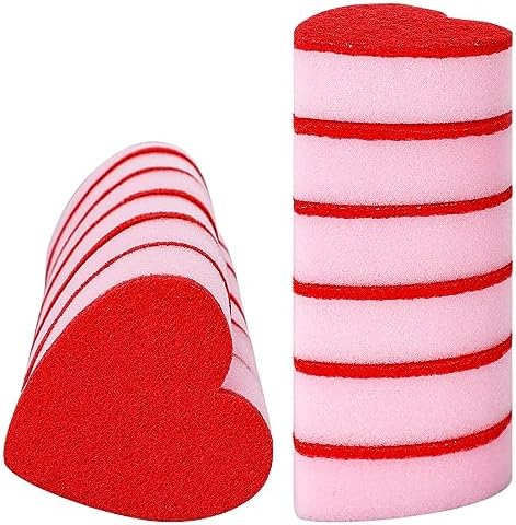 Amazon.com: AnyDesign 6 Pack Heart Shape Kitchen Sponges and Scrubber ...