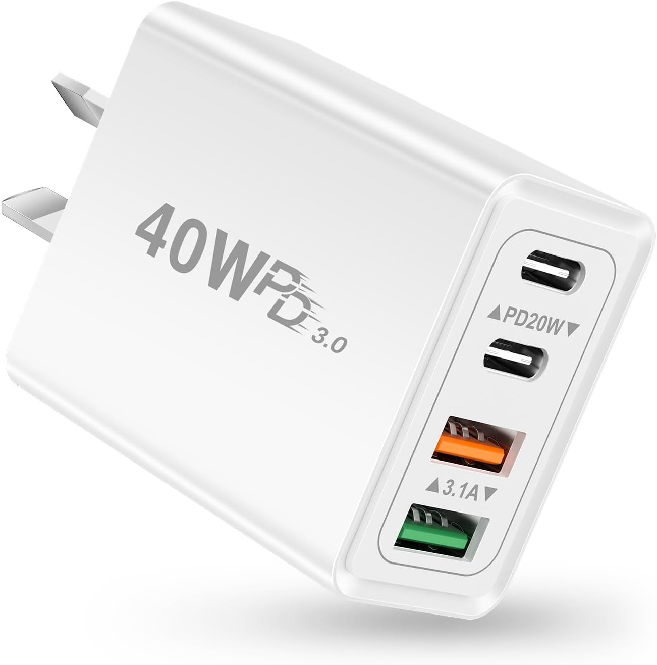 USB C Charger, Total 40W Type C Fast Charger AU Plug, Multi USB C Wall ...