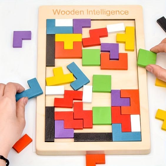 Buy Singaa Wooden Intelligence Brain Teaser and Building Blocks for ...