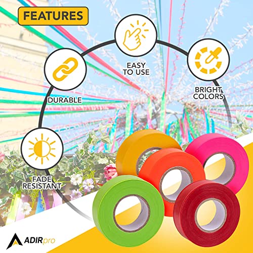 Snapklik.com : AdirPro 12 Pack Fluorescent Flagging Tape - Multipurpose ...