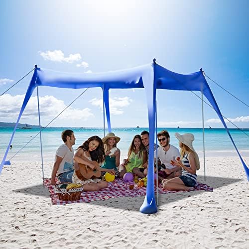 Amazon.com: MVMOD Beach Sun Shade Tent Pop Up Sun Shelter, 10 x 10ft ...