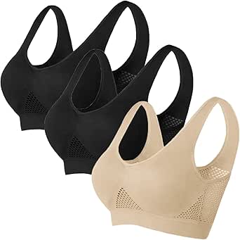 Amazon.com: Multipack Sports Bras for Women, Comfort Seamless Stretchy ...