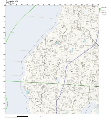 ZIP Code Wall Map of Edmonds, WA ZIP Code Map Laminated: Amazon.com ...