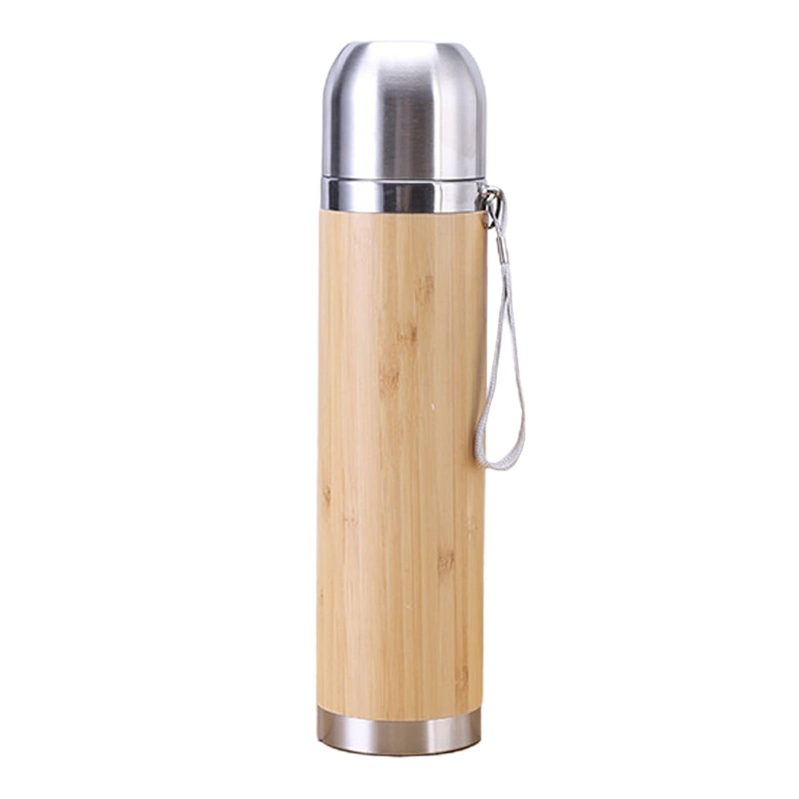 Insulated Water Bottle,Bamboo Cup Double Layer Inner Stainless Steel ...
