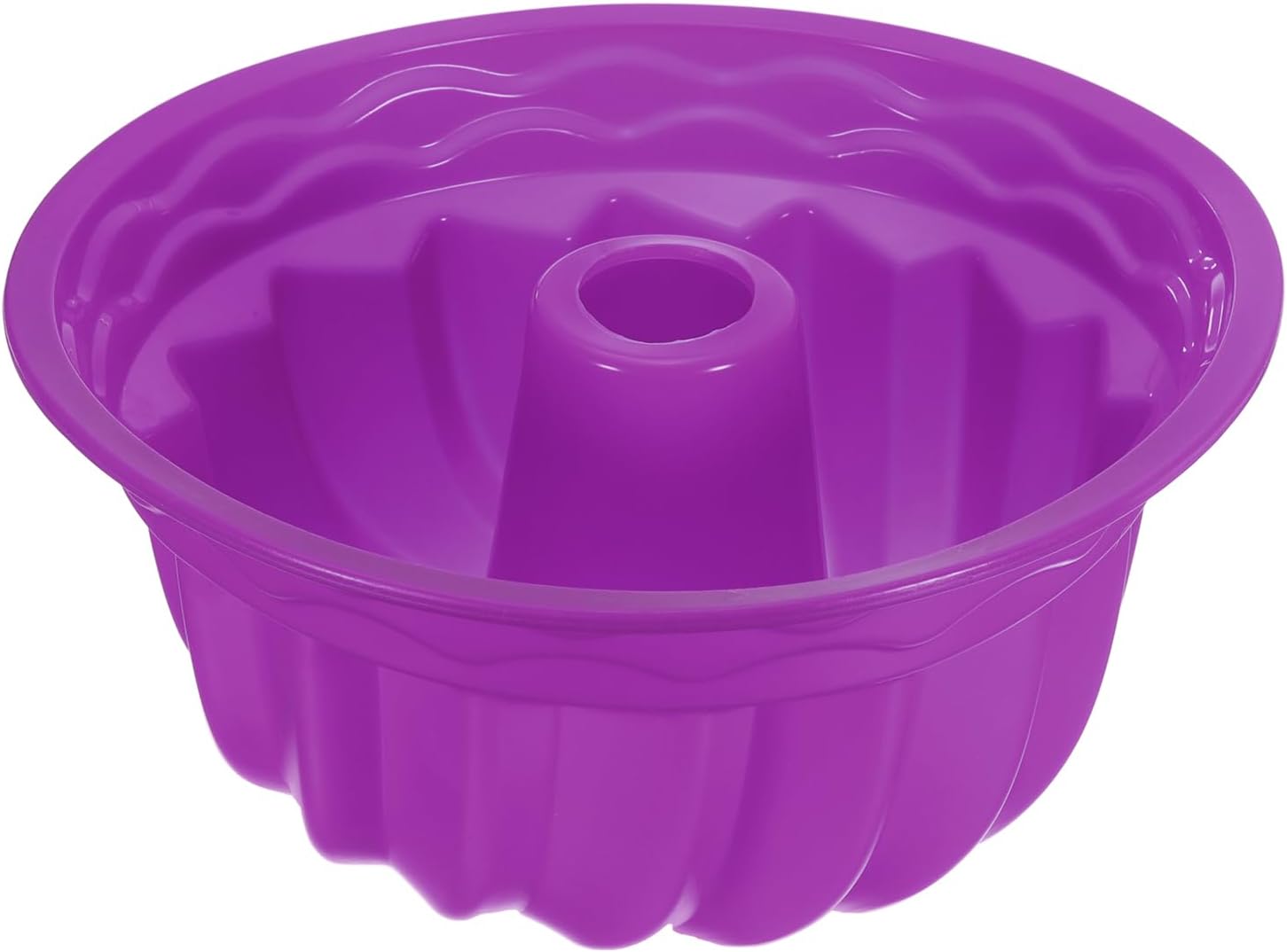 Amazon.com: uxcell Silicone Cake Pan, 9.5 Inch Non-Stick Fluted Tube ...