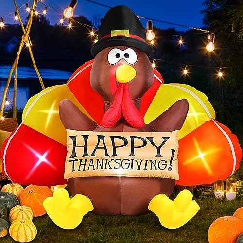 Amazon.com: VIVOHOME 6ft Height Happy Thanksgiving Inflatable LED ...