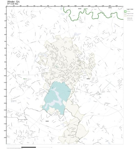 ZIP Code Wall Map of Winder, GA ZIP Code Map Not Laminated: Amazon.com ...