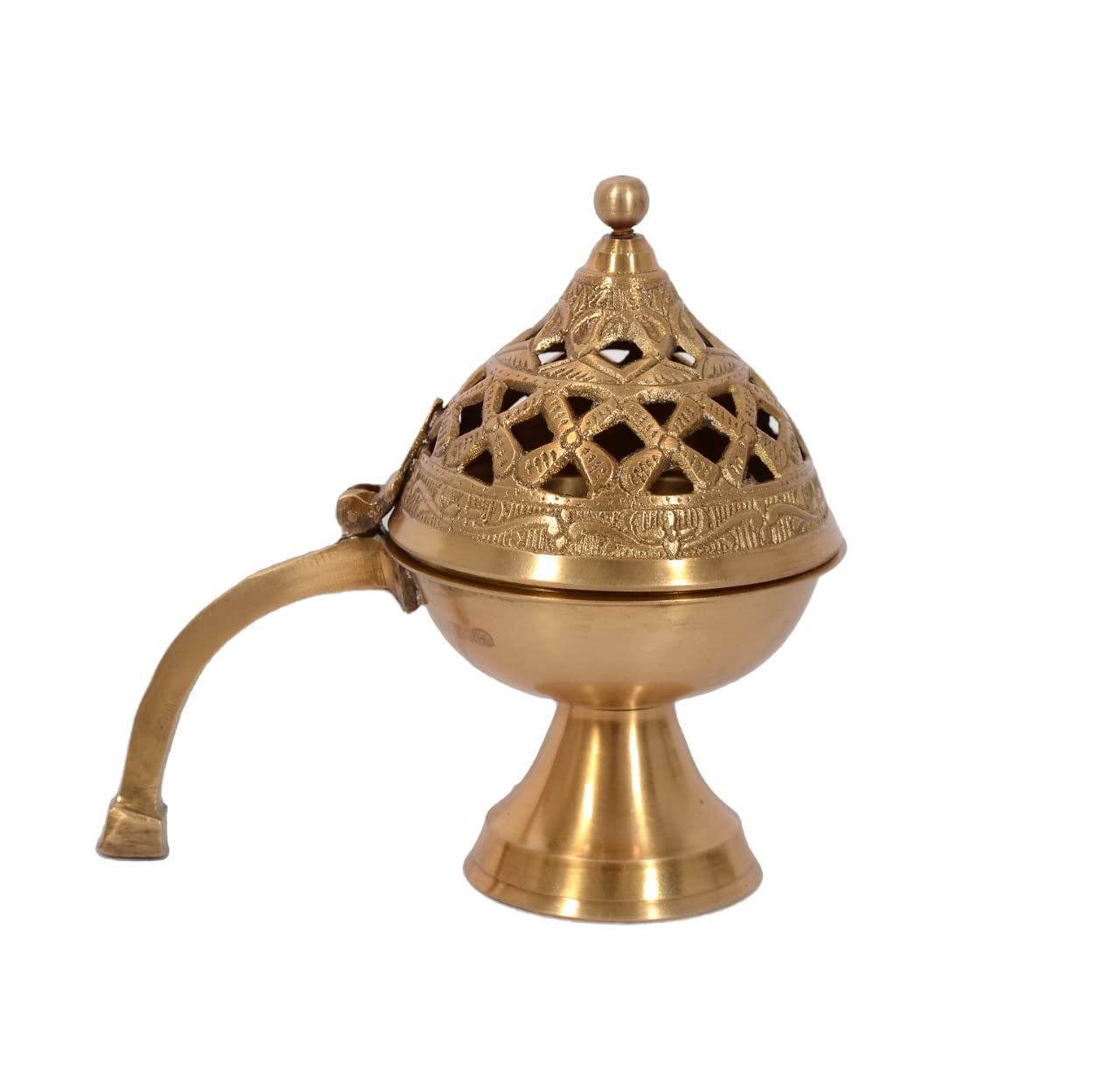 Skywalk Hand Crafted Metal Brass Lobandan Incense Burner with Handle LD ...