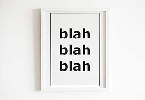 Amazon.com: Blah 6 x 4 in | Quote Definition - Wall Décor Art Prints ...