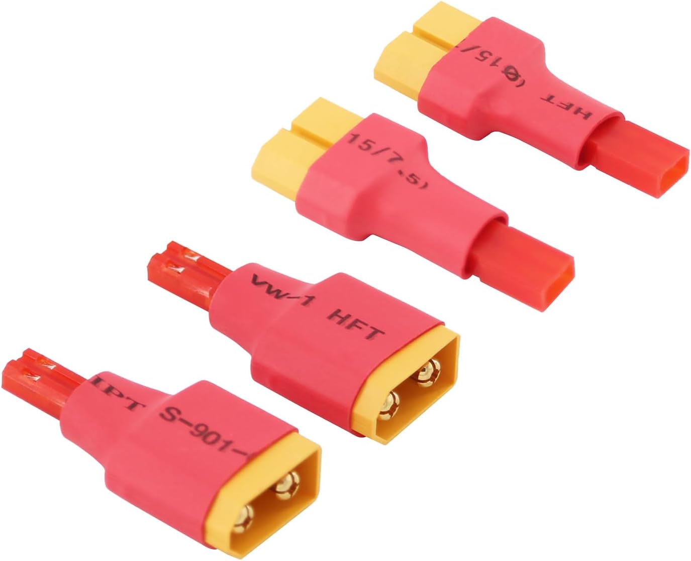 Amazon.com: rflaueo 4pcs JST to XT60 Male Female RC Connector Adapter ...