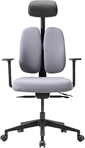 DUOREST_D2500G-DAS_EK20 Gray ; Duorest Gold Ergonomic Office Chair with Twin Backrests, Duorest ...