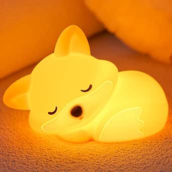 Fox Gifts, Cute Fox Night Light, Animal Silicone Nursery Lamp with ...