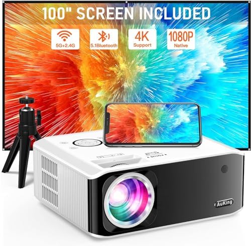 Amazon.com: AuKing Projector with WiFi and Bluetooth, 2024 Upgraded ...