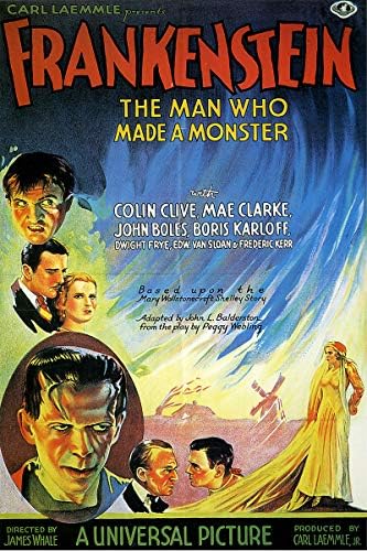 Amazon.com: HSE Frankenstein The Man Who Made a Monster Movie Poster ...