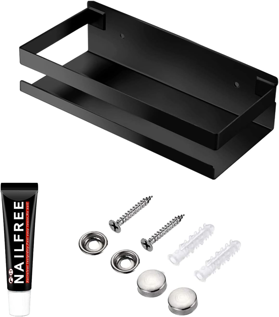 Rustproof Metal Storage Floating Shelf Wall Mounted Rectangular Shelf ...