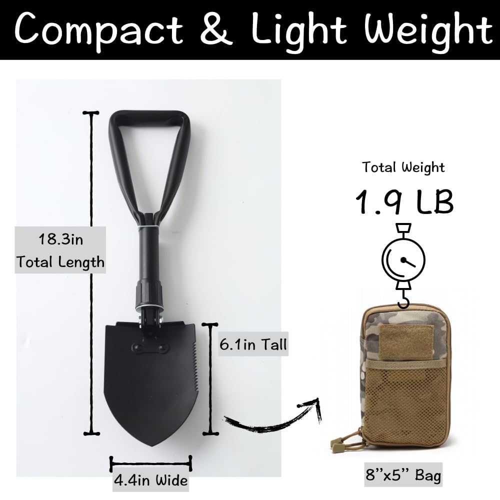Snapklik.com : Urby Compact Foldable Shovel Survival Tool For Camping ...