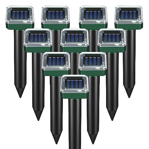 Snake Repellent, Mole Repellent Solar Powered 10 Pack, Sonic Mole ...