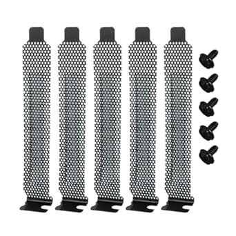 Amazon.com: YS0911 5 Pieces PCI Slot Cover Hard Steel Dust Filter ...