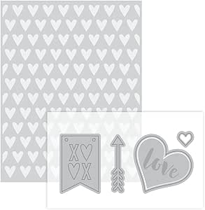 Amazon.com: Love & Hearts Embossing Folder & Dies by Recollections - 2 ...