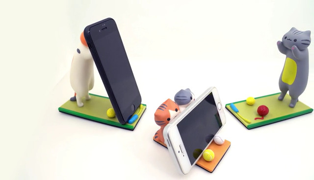 Support Cellulaire Kawaii Cat Phone Stand · Creative Fabrica Japanese ...