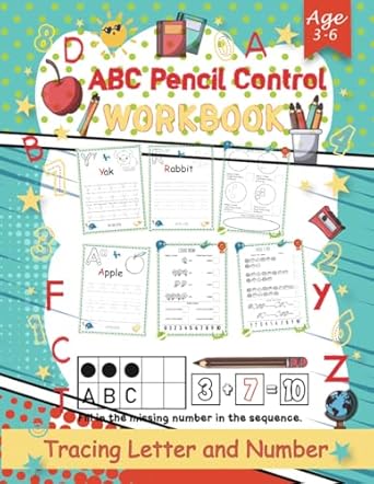 ABC Pencil Control Workbook Tracing Letter and Number Ages 3-6: Tracing ...