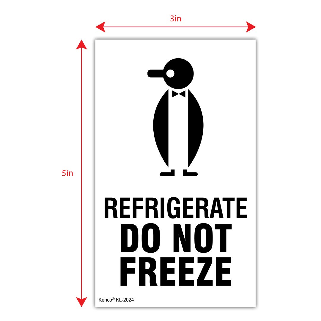 Buy Kenco 3" X 5" Refrigerate Do Not Freeze Safe Handling Stickers for ...