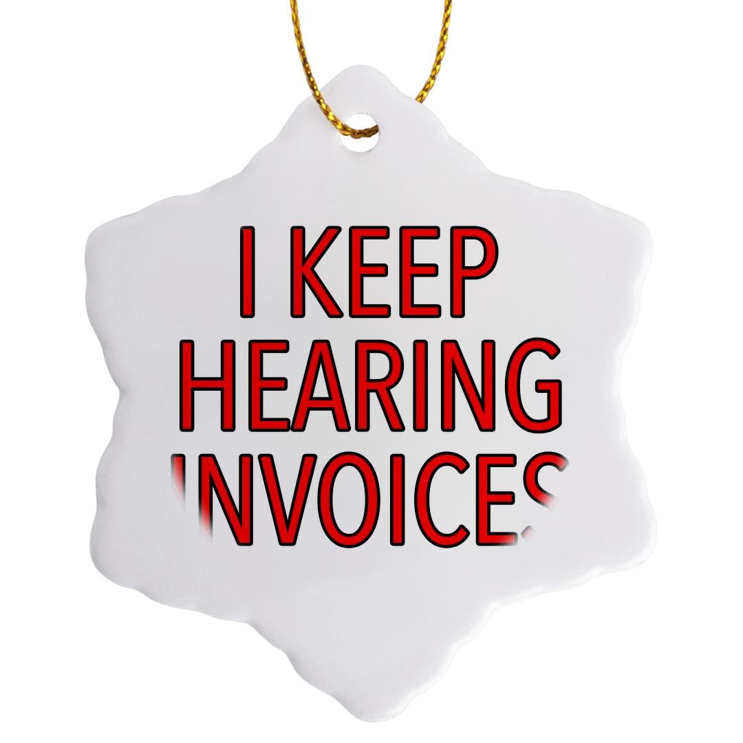 Amazon.com: 3 inch Snowflake Porcelain Ornament - I Keep Hearing ...