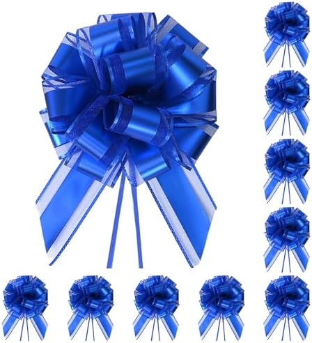 Amazon.com: TIMESEEK 10-Pack Royal Blue Pull Bows for Gift Wrapping - 6 ...