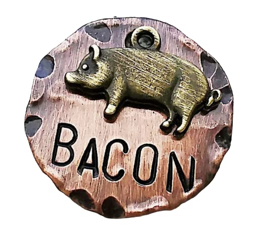 Amazon.com: Dog Tag for Dogs, Pet ID Tag, Pig Pet Tag, Bacon Dog Tag ...
