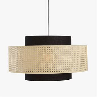 CONERY Linen Fabrics Shade Pendant Light Natural Woven Rattan ...