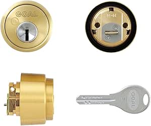 Amazon | GOAL(ゴール) V18シリンダー LXタイプ GCY-212 キー標準3本付属 玄関 鍵 交換 取替え 扉厚33mm～42mm向け GCY212 AS・LXゴールド色 ...